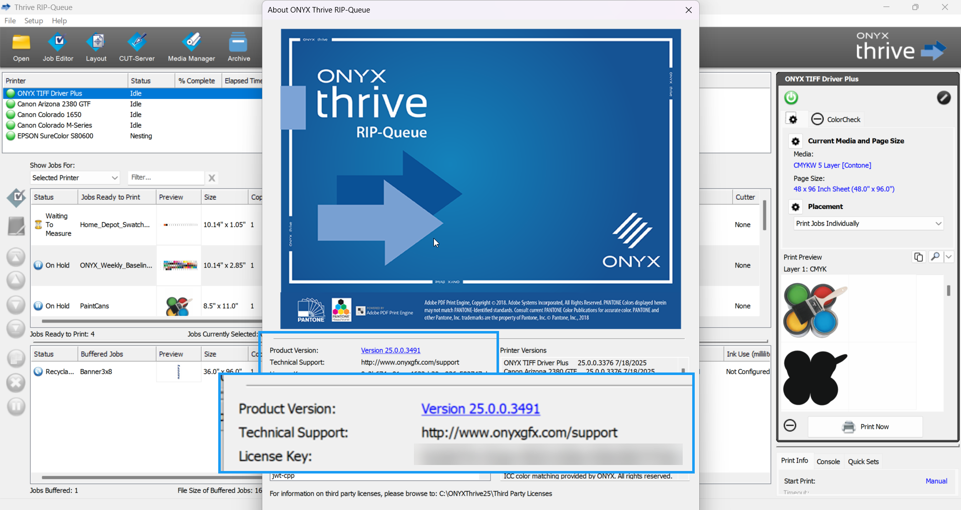 Where do I find my license key number – Onyx SupportCenter